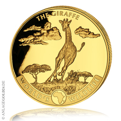 # 5 oz Gold, 500 Francs, World´s Wildlife, Die Giraffe PP ...
