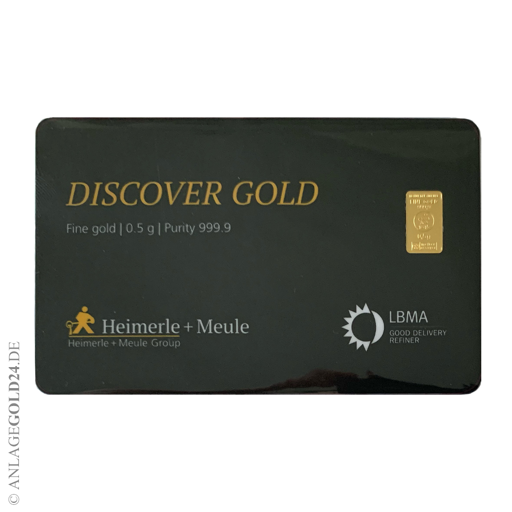 0,5 Gramm Goldbarren - Heimerle + Meule Discover Gold --> Goldmünzen ...