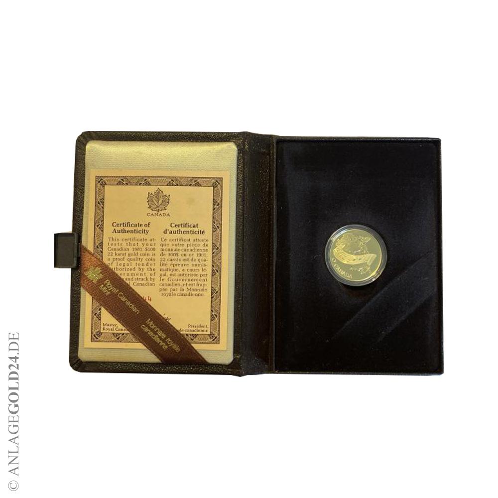 1/2 oz Gold 100 Dollar O Canada 1981 PP im Etui --> Goldmünzen ...