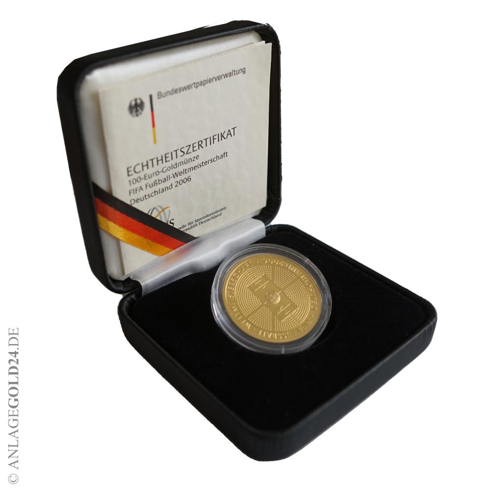 1/2 oz Gold 100 Euro FIFA WM 2006 verschiedene Prägebuchstaben ...