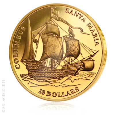 1/25 oz Fiji Inseln 10 Dollar Christopher Columbus - Santa Maria 2006 ...