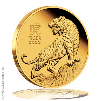 1/4 oz Gold Lunar III - Jahr des Tigers 2022 PP