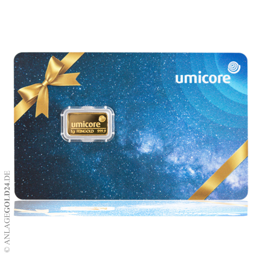 1 Gramm Gold Geschenkbarren Umicore --> Goldmünzen Silbermünzen ...