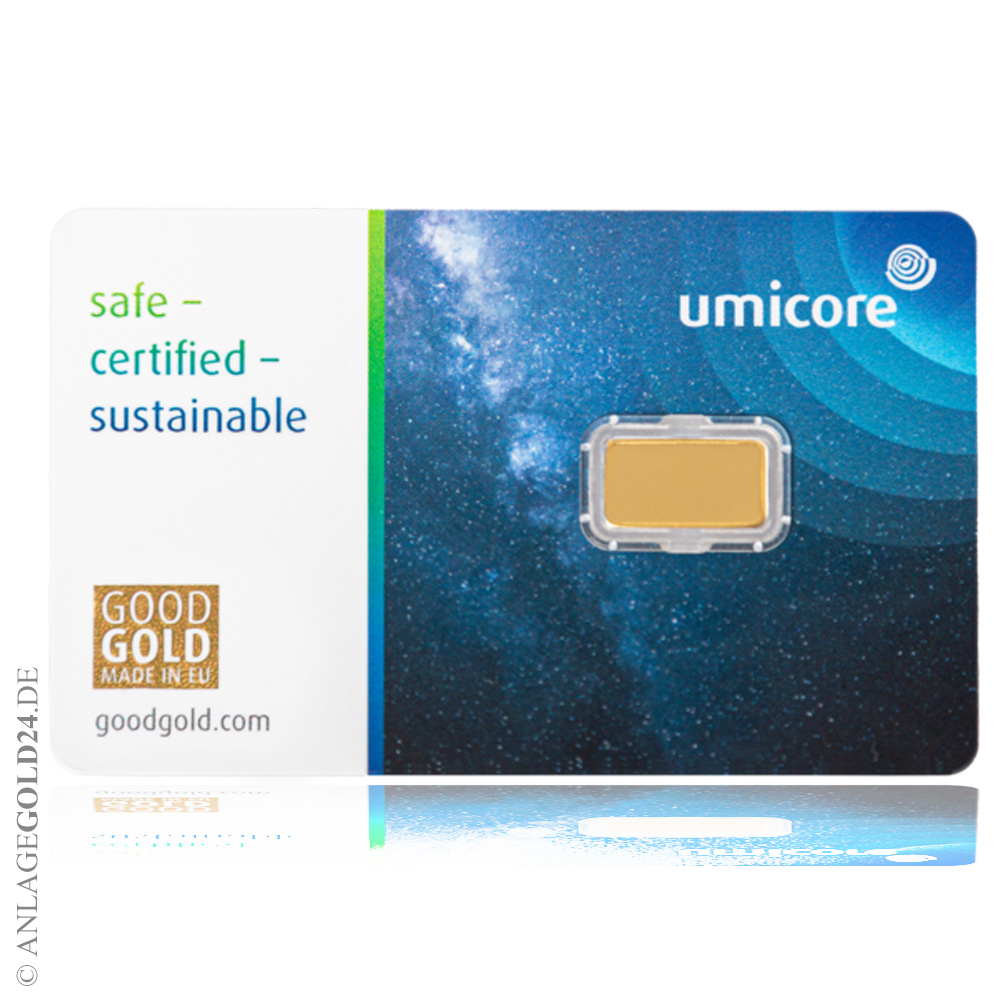 1 Gramm Gold Geschenkbarren Umicore --> Goldmünzen Silbermünzen ...