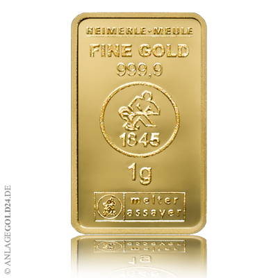 1 Gramm Goldbarren - Heimerle + Meule --> Goldmünzen Silbermünzen ...