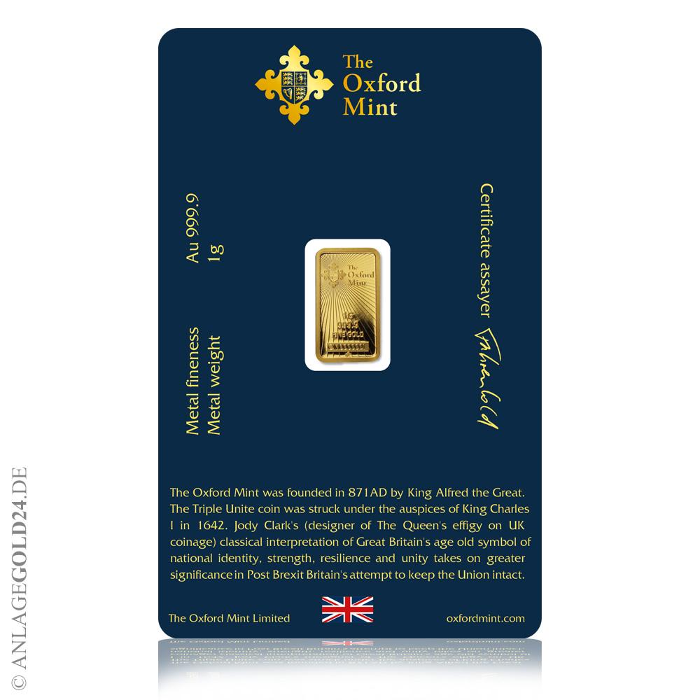 1 Gramm Goldbarren Oxford Mint Britannia --> Goldmünzen Silbermünzen ...