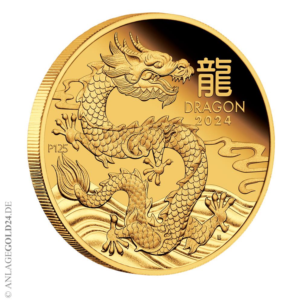 1 oz Gold Lunar III Jahr des Drachen 2024 PP --> Goldmünzen Silbermünzen Goldbarren | Anlagegold24