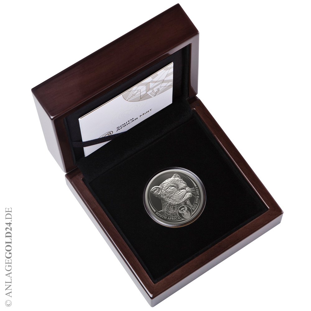 1 oz Platin The Big 5 II - Leopard 2023 PP --> Goldmünzen Silbermünzen ...