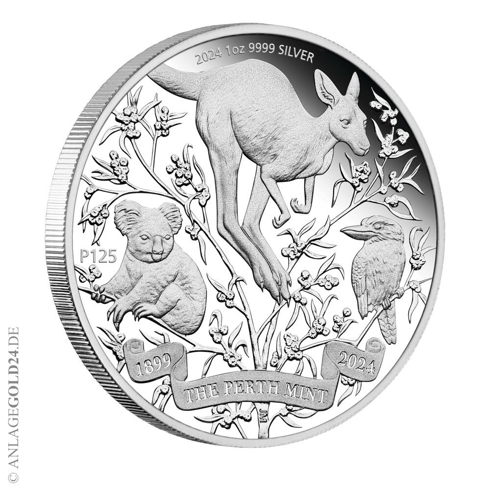 1 oz Silber 125 jähriges Jubiläum Perth Mint 2024 PP --> Goldmünzen ...