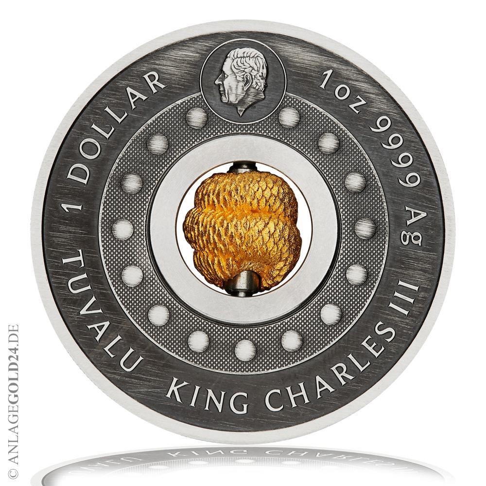 1 oz Silber Lunar III Jahr der Schlange Rotating Charm 2025 Antik ...
