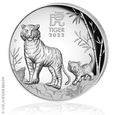 1 oz Silber Lunar III - Jahr des Tigers 2022 High Relief PP --> Goldmünzen Silbermünzen ...