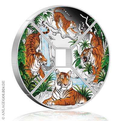 1 oz Silber Lunar III - Jahr des Tigers 2022 Quadrant PP --> Goldmünzen Silbermünzen Goldbarren ...