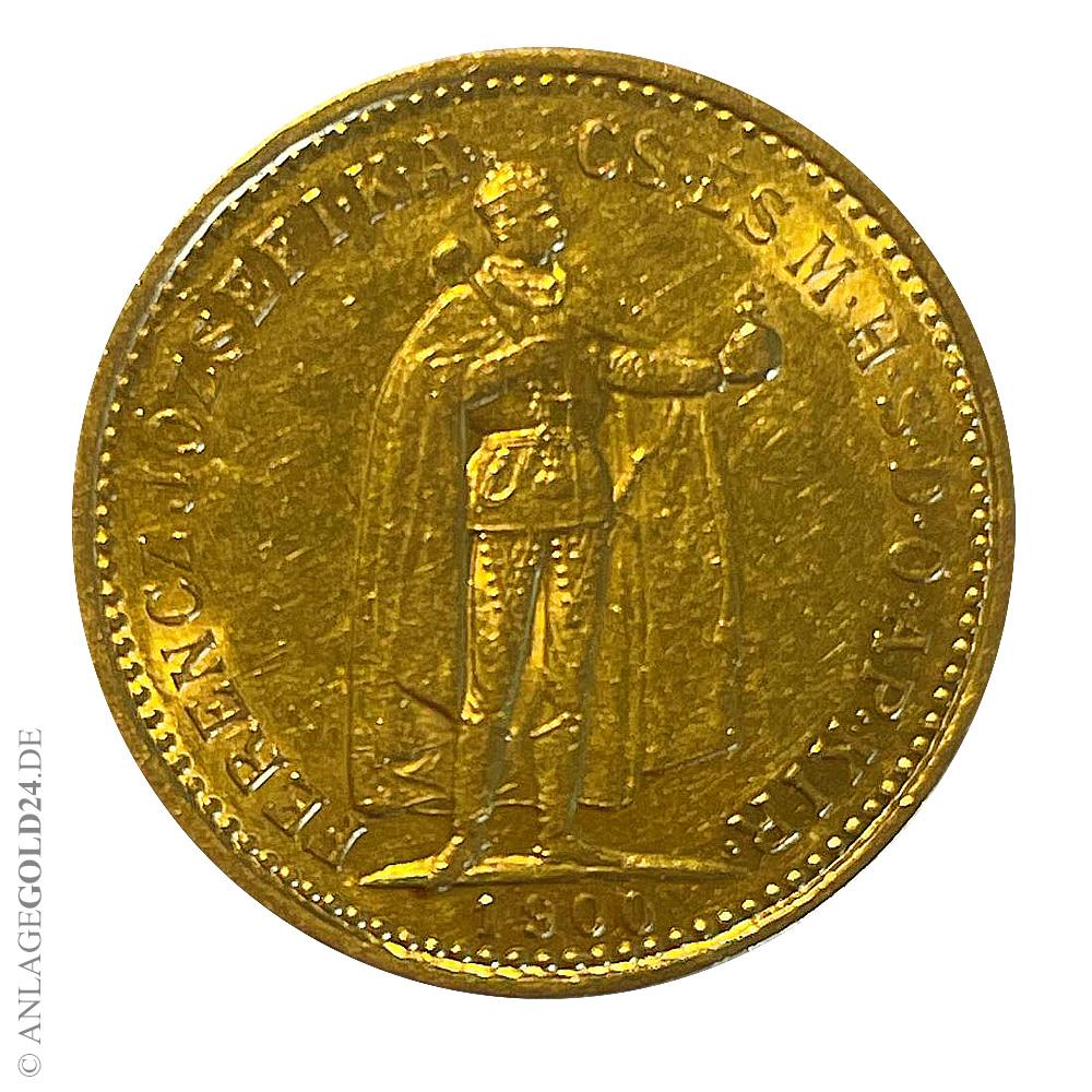 10 Kronen Gold Österreich/ Ungarn Franz Joseph I. stehender Kaiser 1900 ...