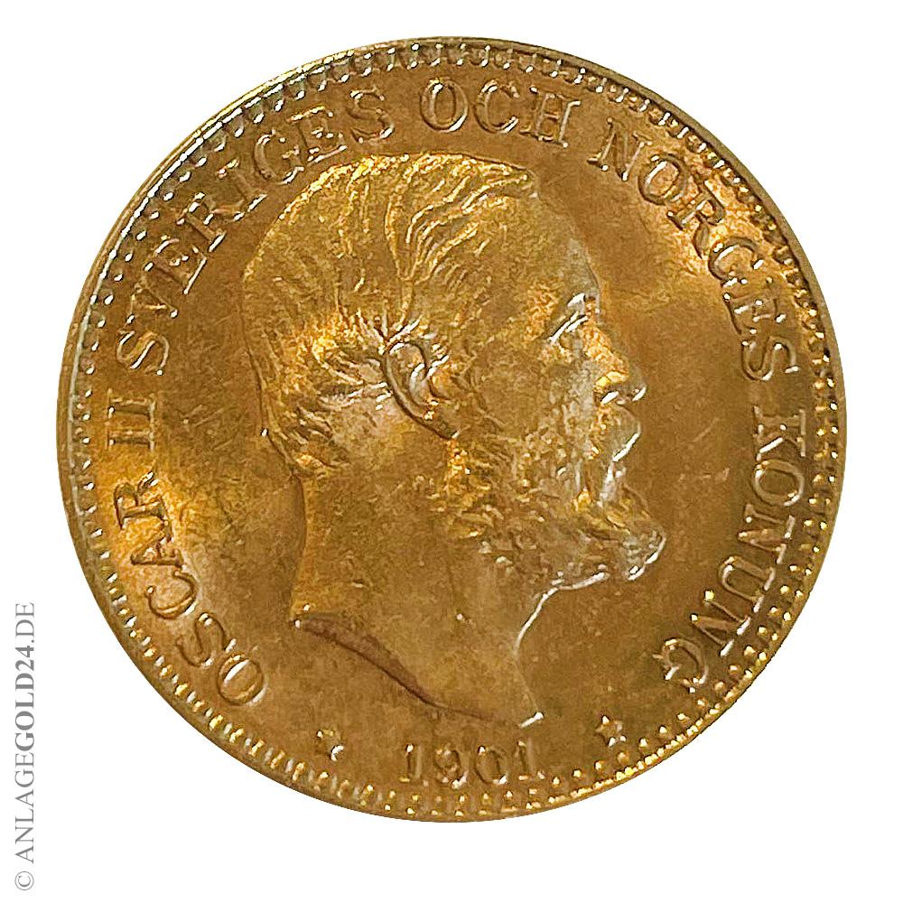 10 Kronen Gold Schweden Oscar II. 1901 --> Goldmünzen Silbermünzen ...