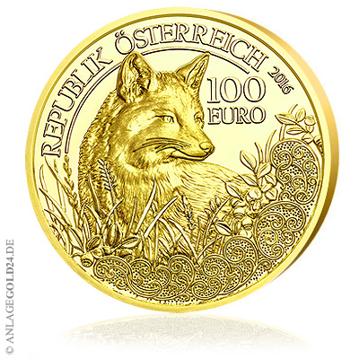 100 Euro Gold Fuchs - Österreich 2016 PP --> Goldmünzen Silbermünzen ...