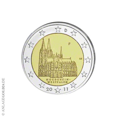 2 Euro Nordrhein Westfalen Kölner Dom 2011 --> Goldmünzen Silbermünzen ...