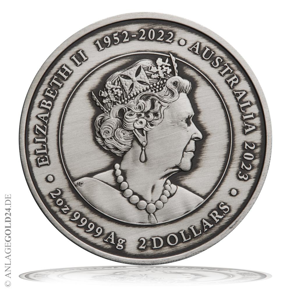 2 oz Silber Ningaloo Eclipse Antiqued Coloured Coin 2023 --> Goldmünzen ...