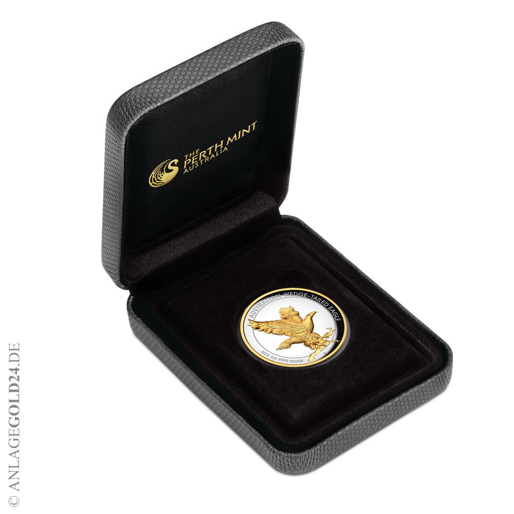 2 oz Silber Wedge-Tailed Eagle 2023 Gilded Coin PP --> Goldmünzen ...
