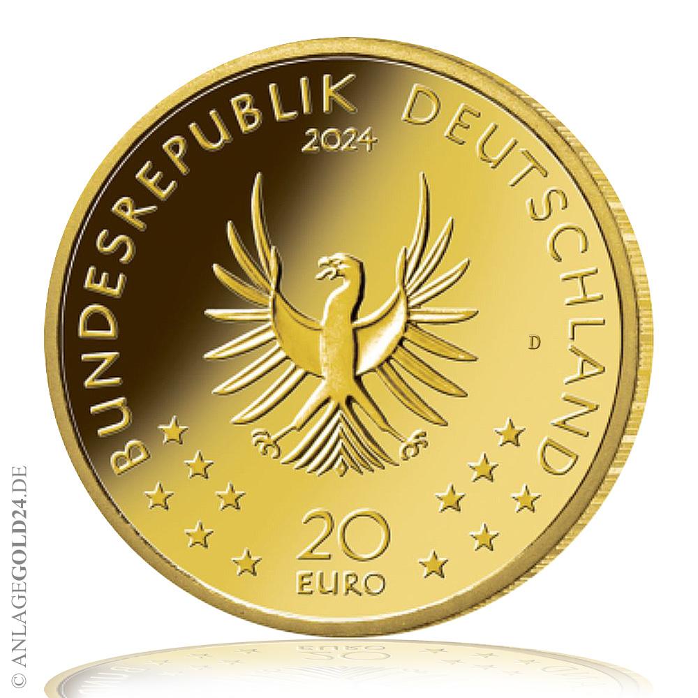 20 Euro Gold Rückkehr der Wildtiere - Biber 2024 Komplettsatz ADFGJ ...