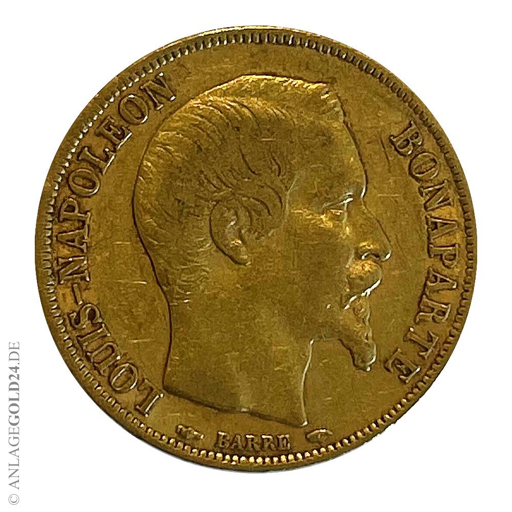 20 Francs Gold Louis-Napoleon Bonaparte --> Goldmünzen Silbermünzen Goldbarren | Anlagegold24
