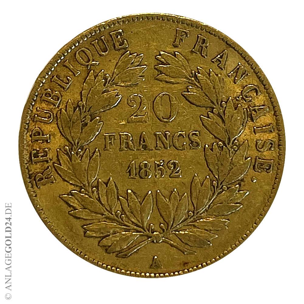 20 Francs Gold Louis-Napoleon Bonaparte --> Goldmünzen Silbermünzen Goldbarren | Anlagegold24