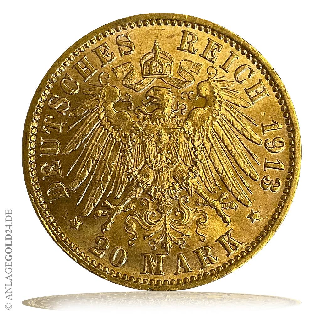 20 Goldmark Freie und Hansestadt Hamburg verschiedene Jahre ss ...