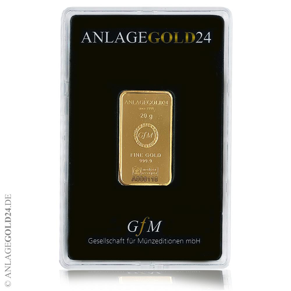 20 Gramm Goldbarren Anlagegold24 --> Goldmünzen Silbermünzen Goldbarren ...