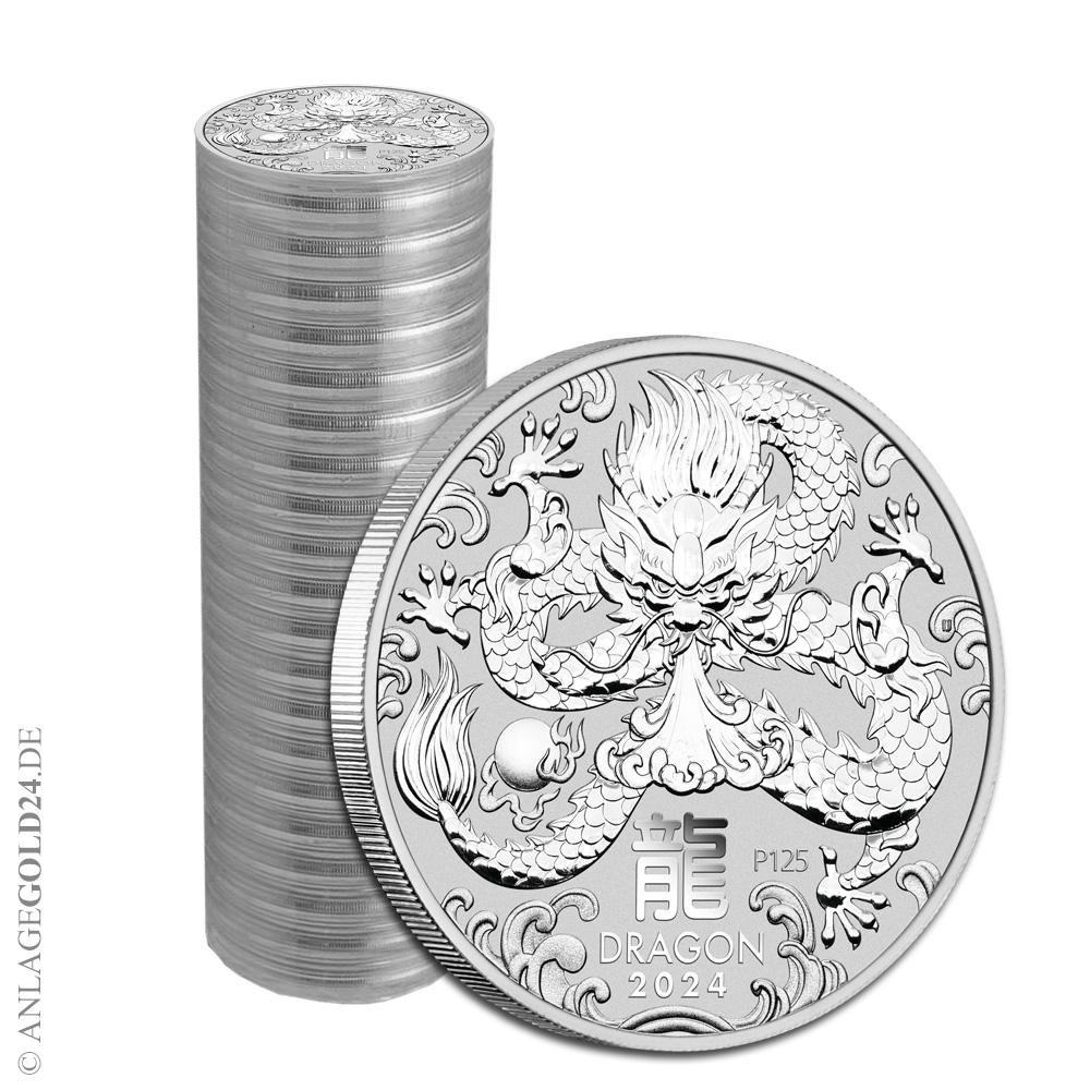 20er Rolle 1 oz Silber Lunar III Jahr des Drachen 2024 --> Goldmünzen ...