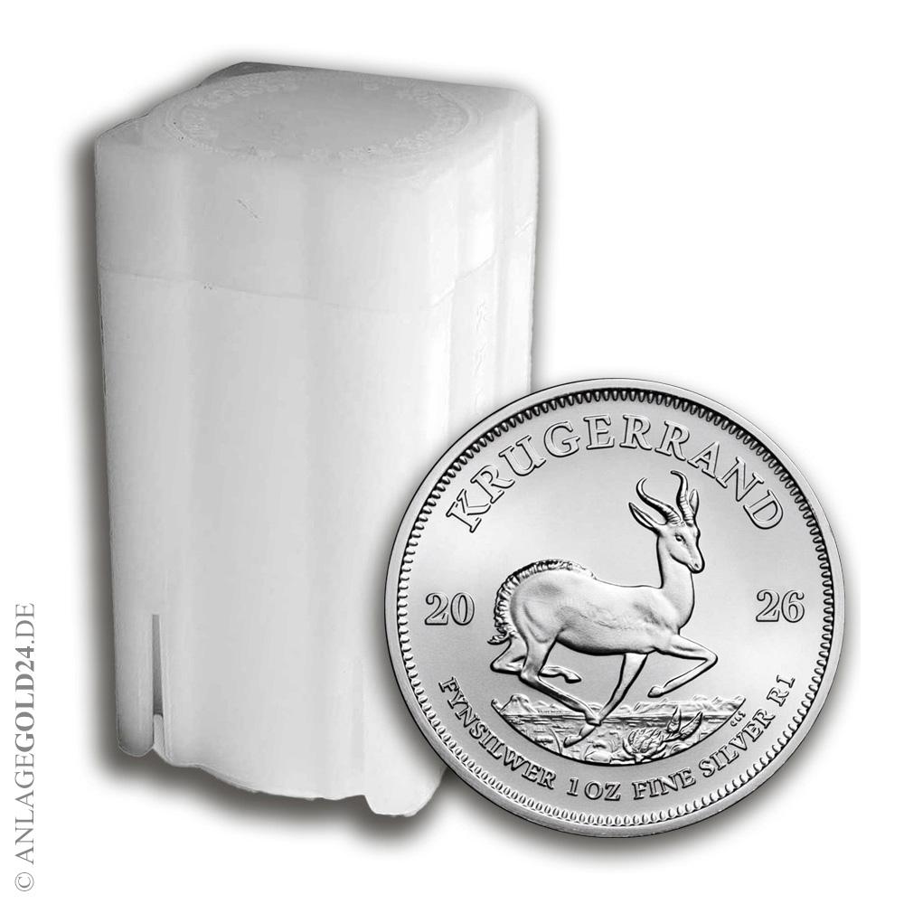 25er Tube 1 oz Silber Krügerrand 2026 --> Goldmünzen Silbermünzen ...