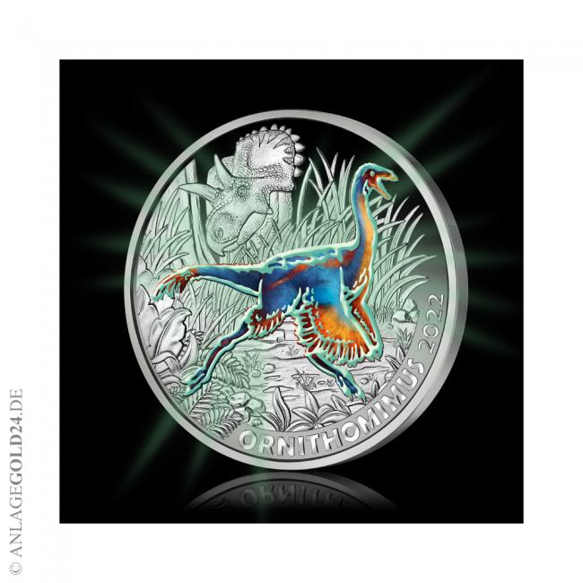 3 Euro Tier-Taler Super Saurier Ornithomimus velox 2022 --> Goldmünzen ...