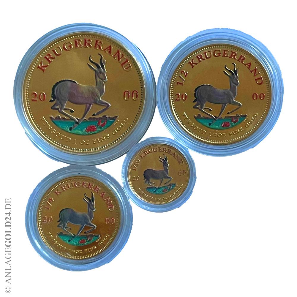 4 Coin Premium Set Gold Krügerrand 2000 coloriert PP --> Goldmünzen ...