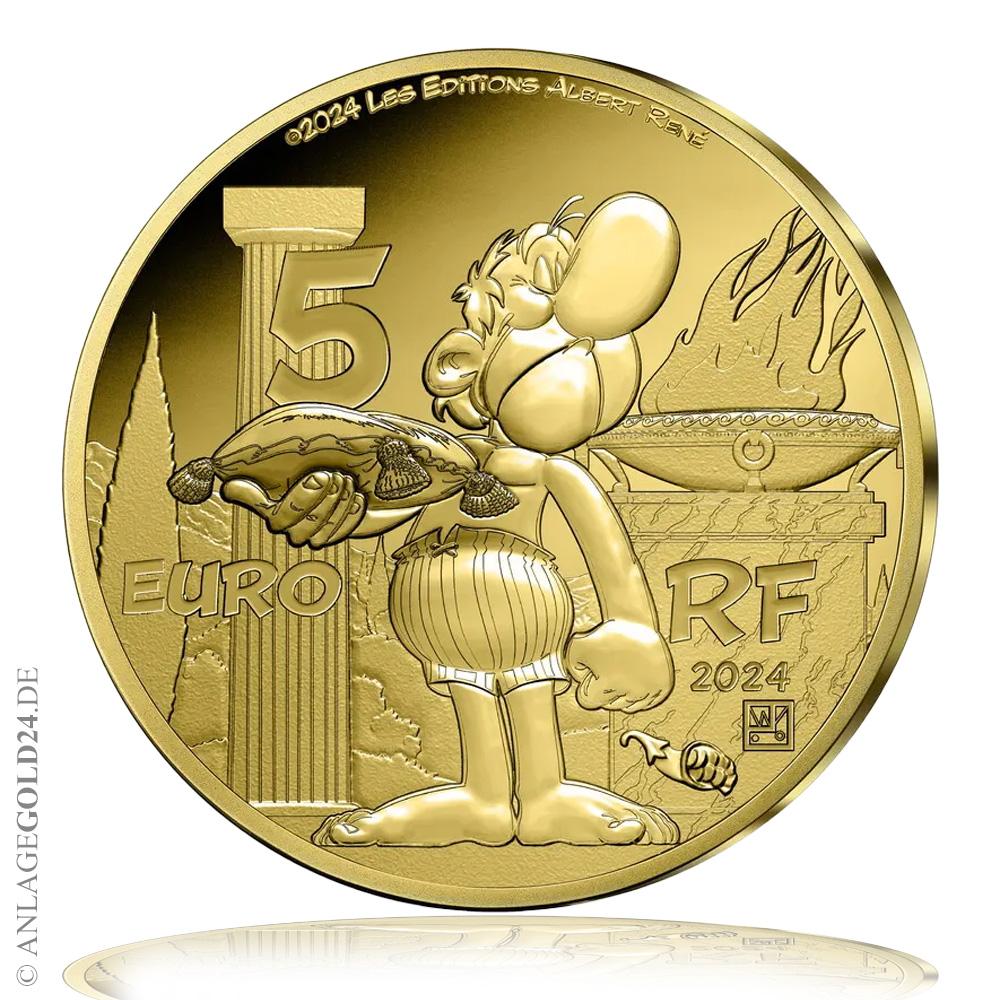 5 Euro Gold Asterix bei den Olympischen Spielen 2024 PP --> Goldmünzen ...