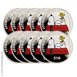 # 10er Pack 10 Dollar, 65th Anniversary of PEANUTS, Snoopy und ...